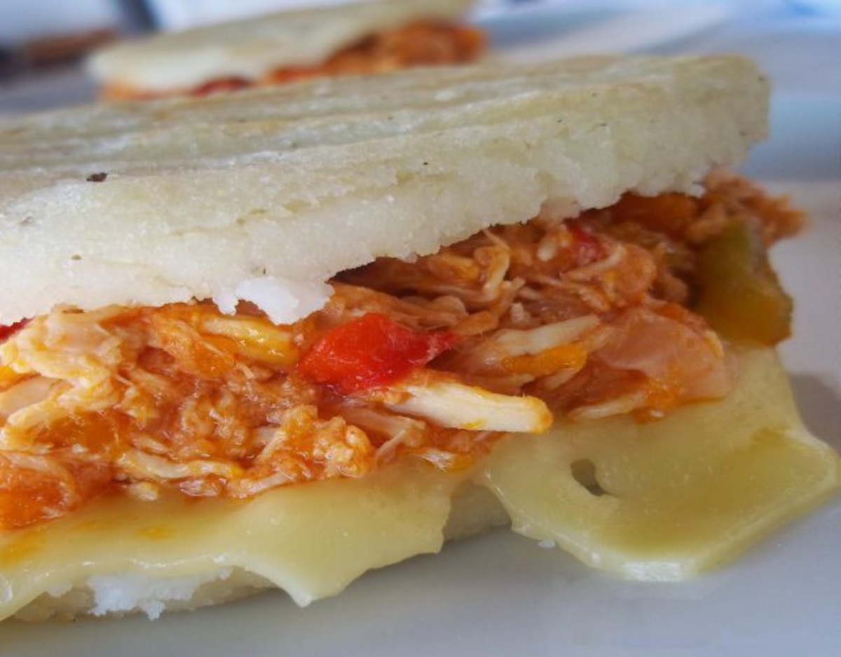 Receta de Arepas asadas con pollo