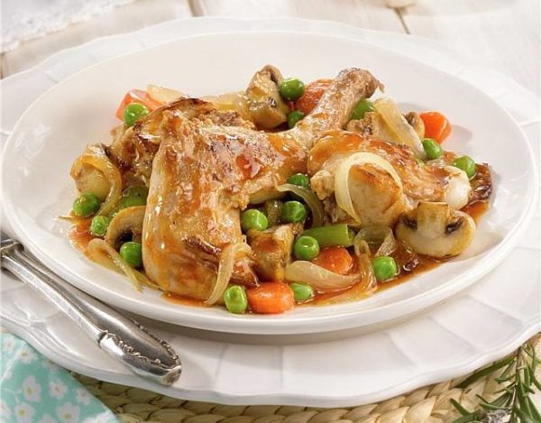 Receta de Conejo al vino blanco